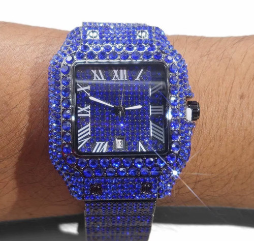 BRAND NEW! PURPLE 2025 Mens ICED OUT MOISSANITE/DIAMOND SIMULATED ...