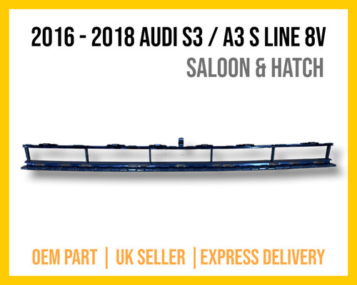 Genuine Audi A3 17 Front Bumper Lower Center Grille Satin Black ...