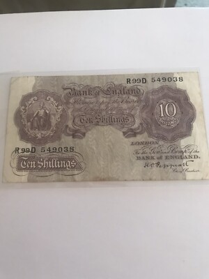10 Shilling Banknote in English Banknotes Pre-1952 for sale | eBay