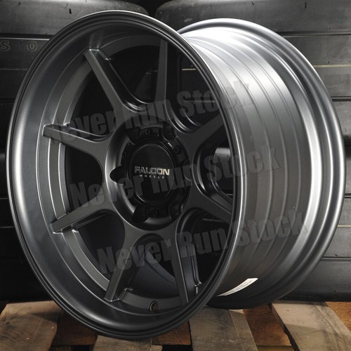 FALCON T8 6x139.7 6x5.5 17x9 -12 OFFSET MATTE GRAY 8 SPOKES TRUCK 1 ...