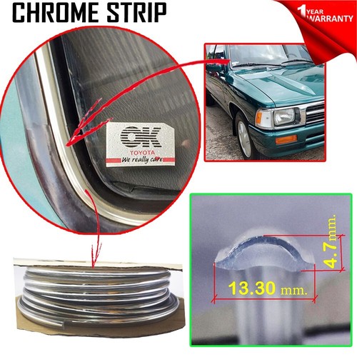 FOR TOYOTA HILUX PICKUP RN10 RN20 RN25 Windshield Mould INSERT CHROME ...
