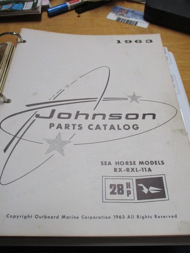 1963 Johnson 28 hp RX RXL 11a Outboard Parts Catalog Manual | eBay