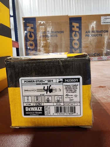 QTY 50 DeWalt Powers Fasteners 7423SD1-PWR 1/2" x 4-1/2" Power-Stud ...