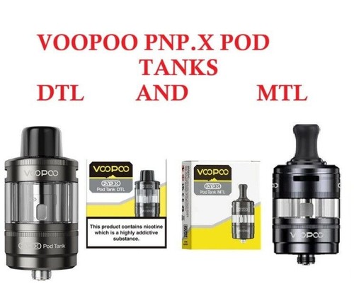 VooPoo PnP X DTL XL Pod Vape Tank or Voopoo PnP X MTL TPD 2ml vape pod ...