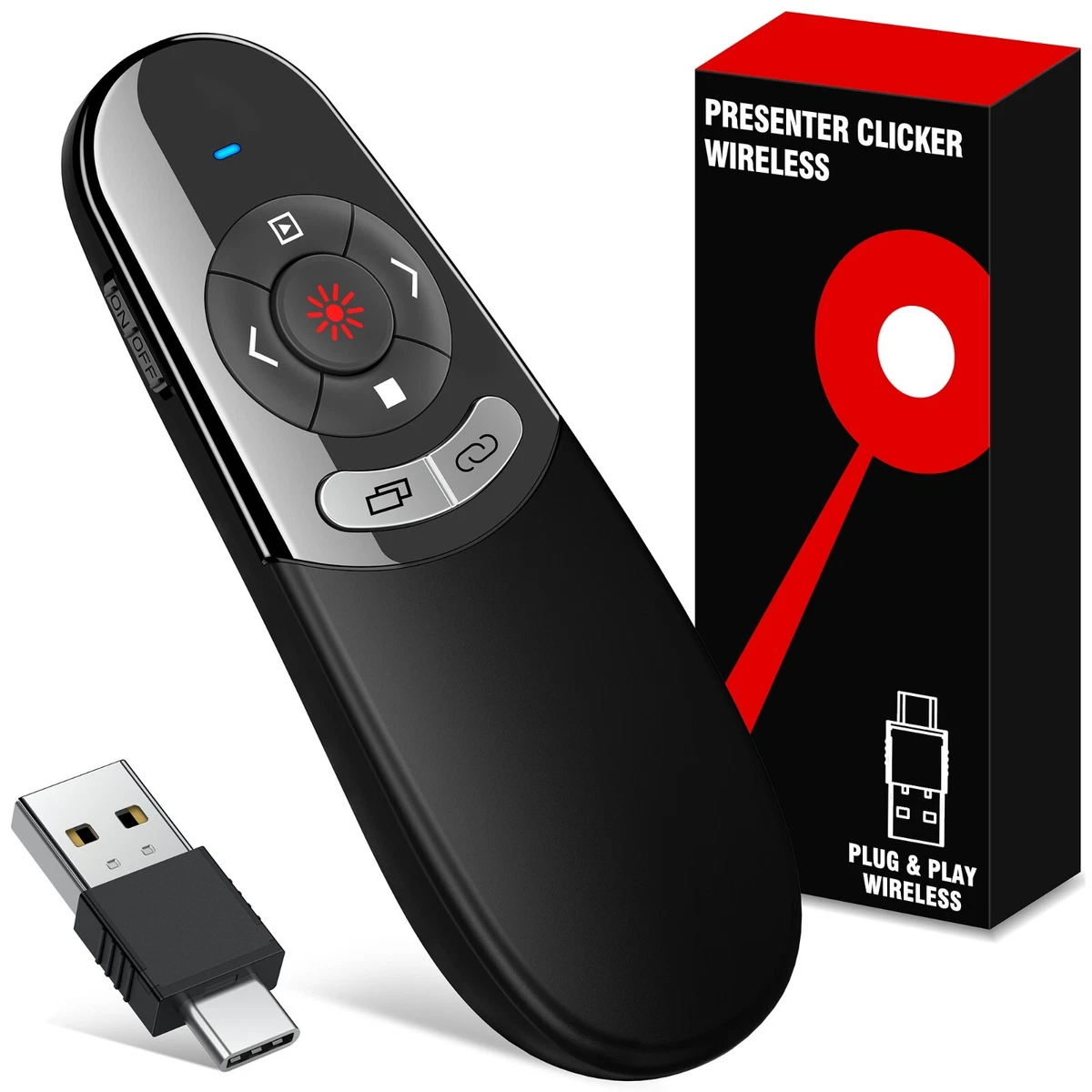 Wireless Slide Advancer 2-in-1 USB C Presentation Clicker ...