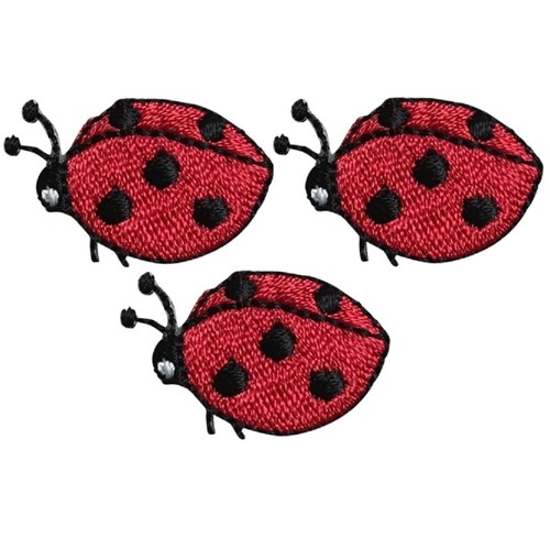 3-Pack Ladybug Applique Patch Mini Insect Lady Bug Embroidered Badge 1 ...