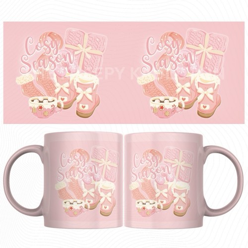 11oz Mug Pink Cosy Season Uggs Coffee Socks Scarf Christmas TK Maxx ...