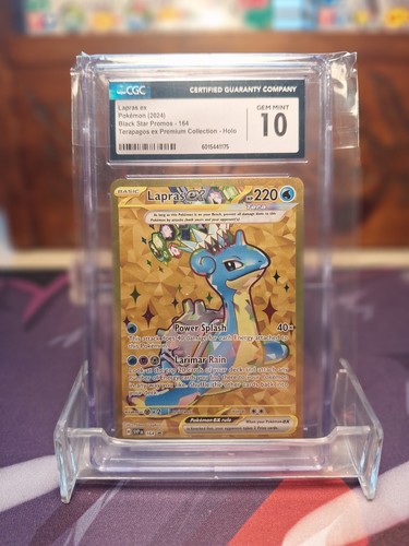 CGC 10 GEM MINT Lapras Ex SVP164 SVP 164 Gold FULL ART PROMO Pokemon ...