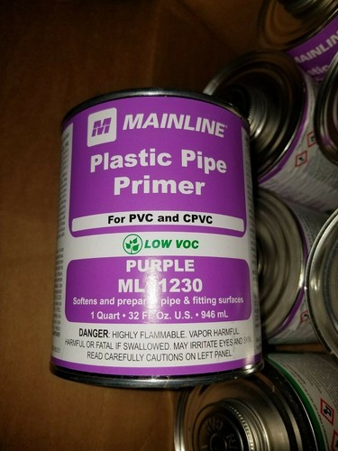 New lot of (2) 32oz MAINLINE Plastic Pipe Primer purple ML 1230 | eBay