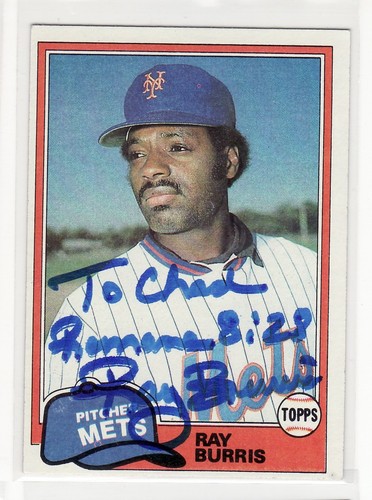 RAY BURRIS NEW YORK METS 1981 TOPPS #654 PERSONALIZED BASEBALL CARD | eBay