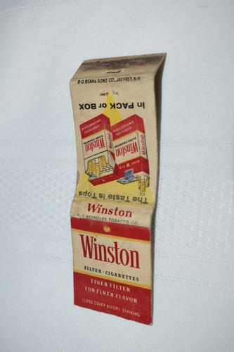 Winston Filter Cigarettes Advertising 20 Front Strike Matchbook Cover ...