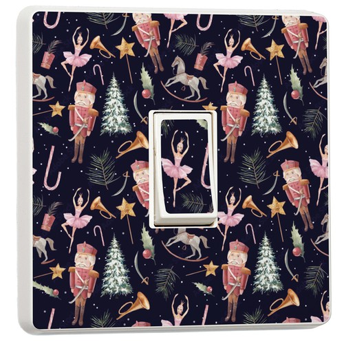 Pack of 2 Nutcracker, Christmas Print Light Switch Sticker Vinyl Cover ...