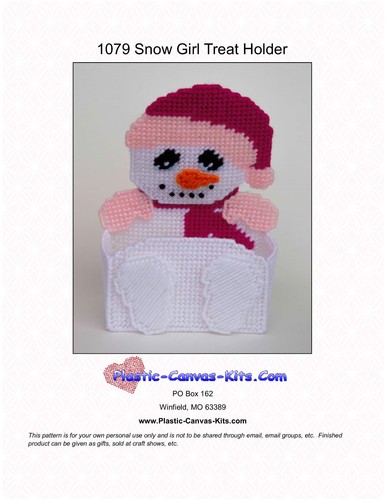 Snowgirl Treat Holder-Christmas- Snowman-Plastic Canvas Pattern or Kit ...