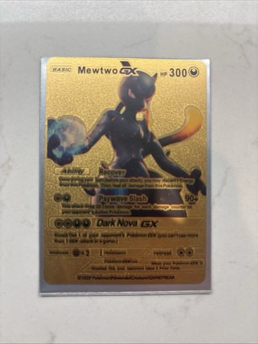 Mewtwo GX Gold Foil 300HP Rare Gold Holo | eBay
