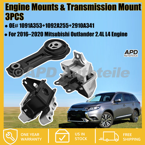 Fit Mitsubishi Outlander 2020-2016 2.4L 3PCS Engine Mounts ...