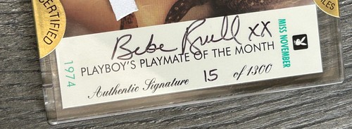 Playboy Autograph Card BEBE BUELL Signed Playmate Of The Month Miss Nov ...
