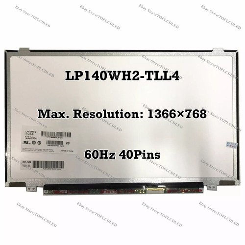 LP140WH2-TLL4 LP140WH2 TLL4 14.0" 1366×768 Laptop LCD Screen 60Hz EDP ...