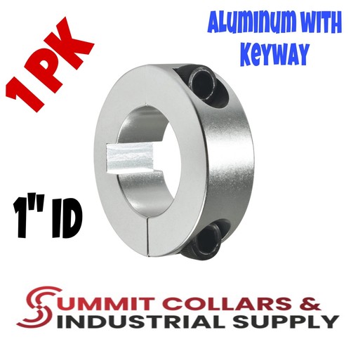 1” Aluminum Double Split Shaft Collar with Keyway (1PK) | eBay