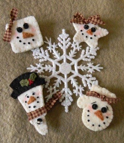 ~*SnOw PiNs*~ PATTERN Winter/Christmas/Snowman wool/wool felt PATTERN ...
