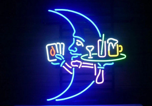 Blue Moon Martini Waitress Neon Sign 20" Handmade Garage Bar Show Gift ...