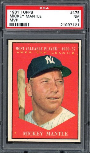 1961 Topps 475 Mickey Mantle MVP PSA 7 21997121 | eBay