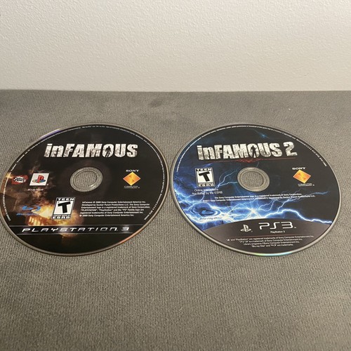 Lot of 2 - PS3 inFamous Bundle: 1 & 2 (Sony PlayStation 3) Tested- Disc ...