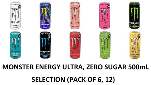 MONSTER ENERGY ULTRA, ZERO SUGAR Drinks 500mL Cans Diff Flavors (PACK ...