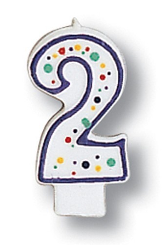Polka Dot Number 2 Candle - Birthday Party Supplies | eBay