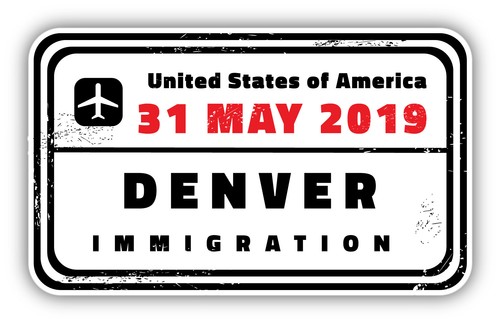 Denver City USA Retro Vintage Immigration Vinyl Sticker Bumper Decal | eBay
