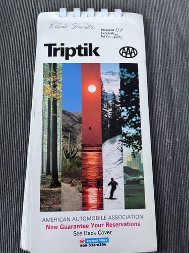 TRIPTIK Miami to Sarasota FL Florida AAA booklet map | eBay
