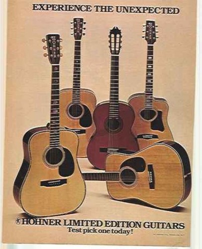 Vintage HOHNER GUITAR Music Promo Industry Trade AD POSTER 8.5" x 11 ...