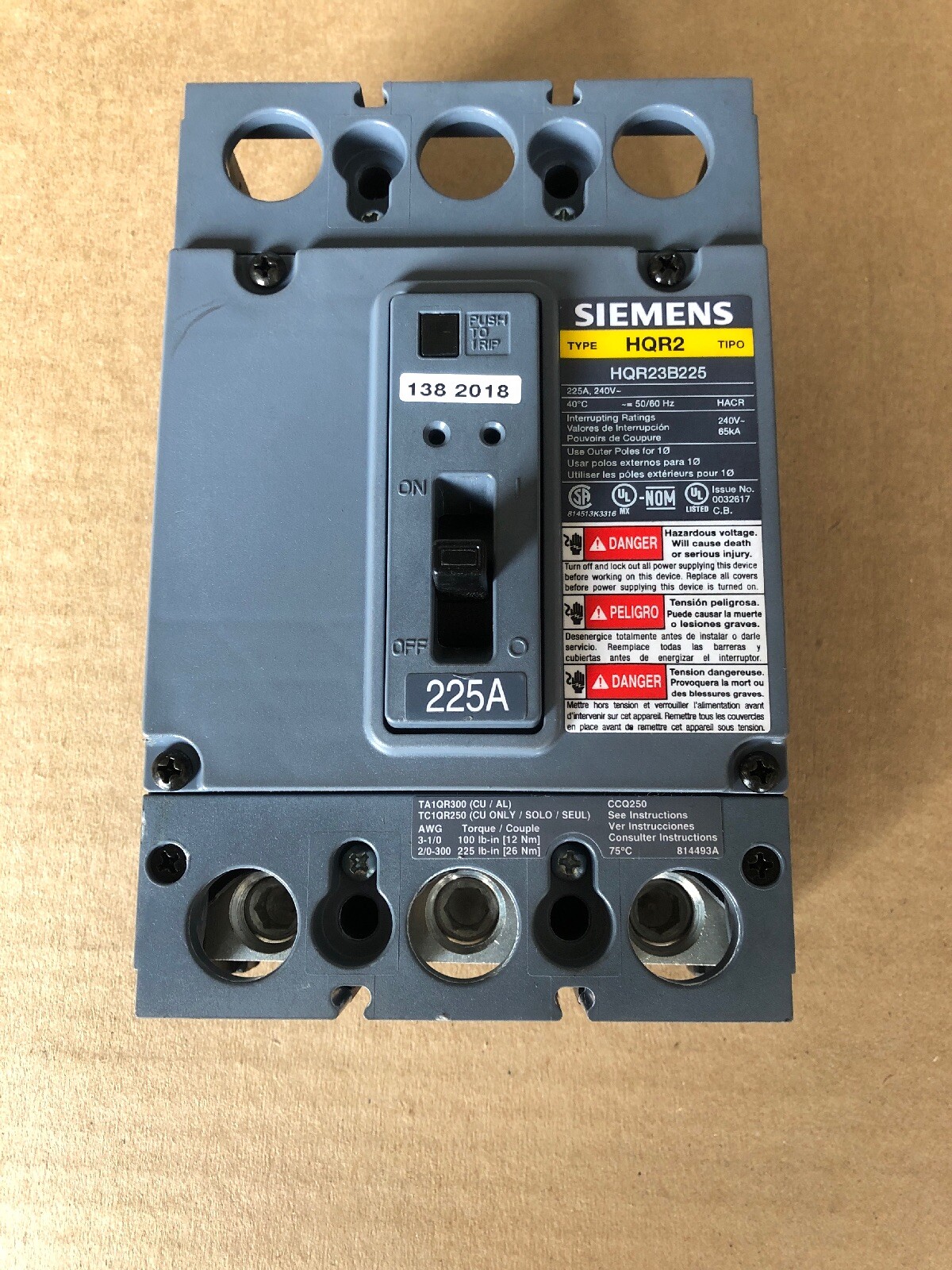 NEW SIEMENS CIRCUIT BREAKER FRAME 125S 480V 3VA4120-4ed24-0AA0 2 POLE ...