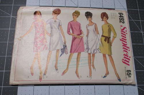 6492 Vintage 1960s uncut sewing pattern Miss dress size 10 Bust 31 | eBay