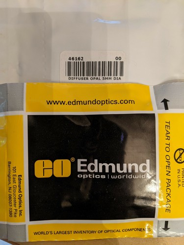 Edmund Optics 5mm Diameter Opal Diffusing Glass (qty 2 / lot of 2) | eBay