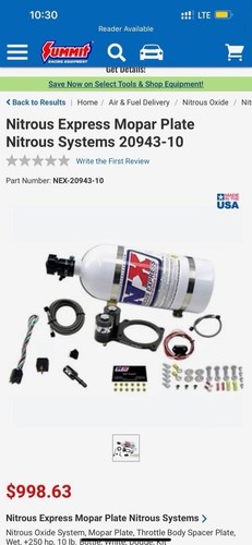 Dodge charger/ challenger Hellcat nitrous kit wet system | eBay