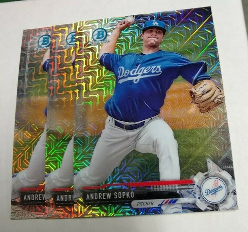 3 2017 Bowman Chrome ANDREW SOPKO MOJO Refractor card lot LOS ANGELES ...