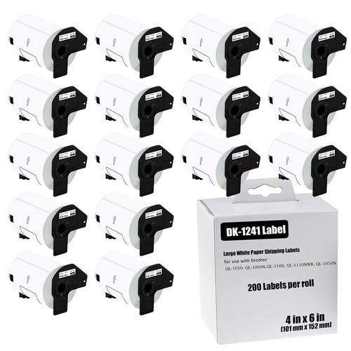 16Rolls 200 Shipping 4"X6" Label DK-1241 For Brother QL-1100 w ...