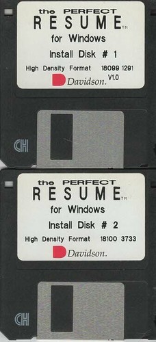 ITHistory (1991) IBM PC Software: PERFECT RESUME V1.0 (Davidson) 2X3.5 ...