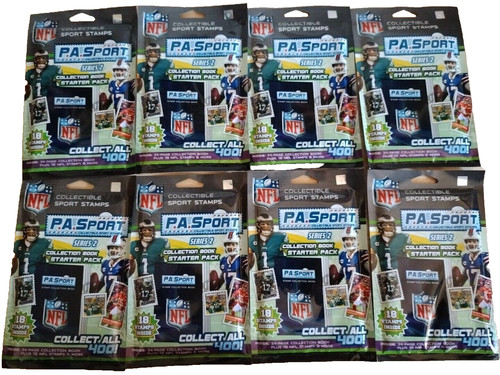 Lot Of 8 P.A. Sport NFL Stamp Collectible Book Series 2 Starter Packs ...