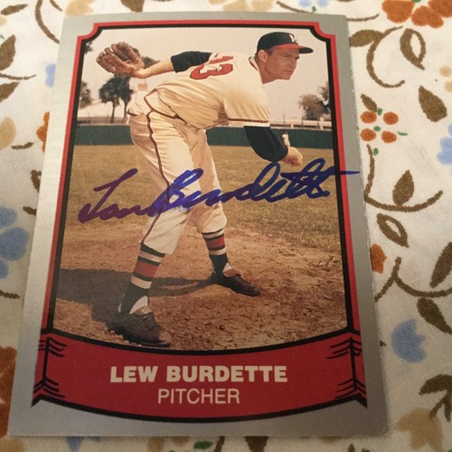 1988 Pacific Baseball Lew Burdette Autographed Card Braves Yankees d ...