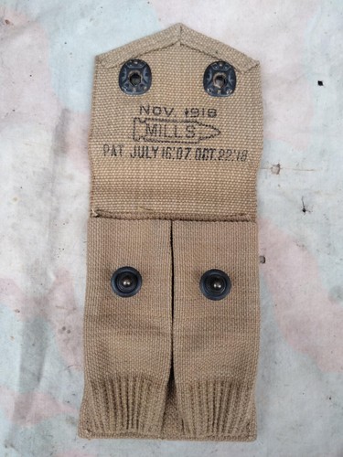 WW1 M 1911 45 Magazine Pouch MILLS nov 1918 w/original Instruction ...