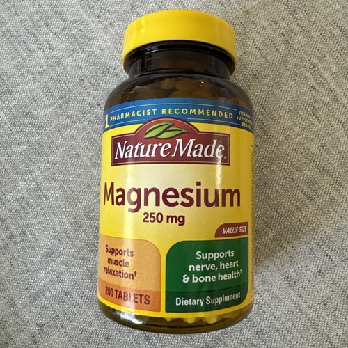 NEW Nature Made Magnesium 250 mg 200 Tabs Expiration 12/2026 SEALED ...
