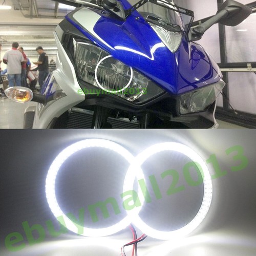 Xenon White Halo Ring Demon Devil Angel Eyes for Yamaha YZF R3 2015 ...