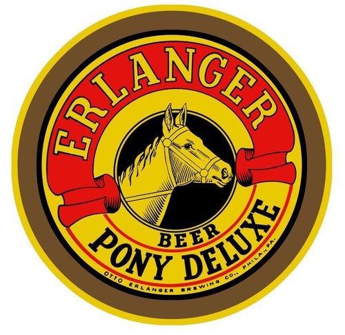 Erlanger Pony Deluxe Beer, Phil. NEW Sign: 18" Dia. Round USA STEEL XL ...