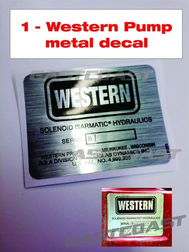 1 Western Snow Plow Pump Metal Decal NEW Sticker replacement - WMP | eBay