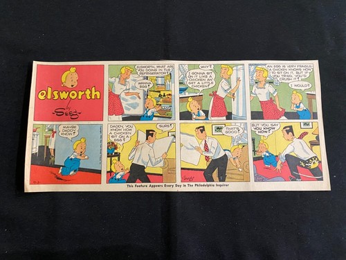 #03 ELSWORTH by Seeg Sunday Third Page Comic Strip September 3, 1950 | eBay