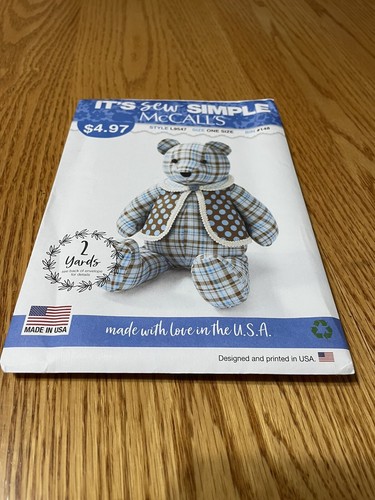 Buy McCall L9547 It's Sew Simple Memory Bear Sewing Pattern online | eBay