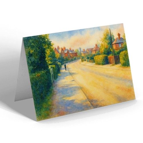GREETING CARD - Shilton Road (a), Barwell - Vintage Art Style | eBay UK