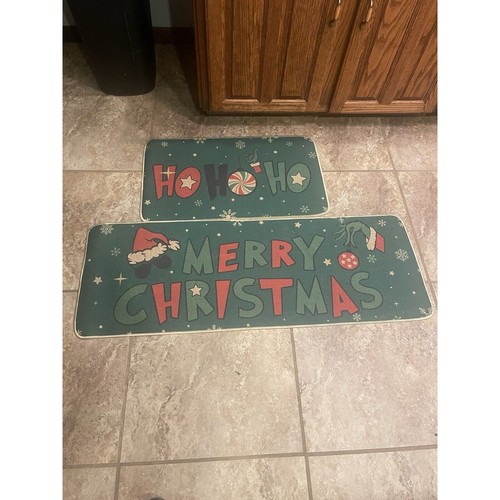 NEW In Package Grinch Kitchen Runners Rugs Mats Set Of 2 Doormat 17x47 ...