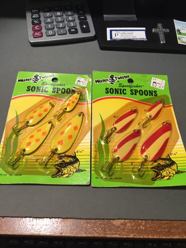 LOT OF 2 PKGS MISTER TWISTER SONIC SPOONS (1",1-3/4",2", 2-1/4") NOC ...